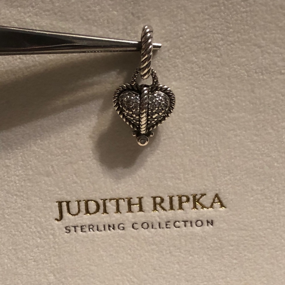 Judith Ripka Heart Diamonique Enhancer~Pendant Ss - Gem